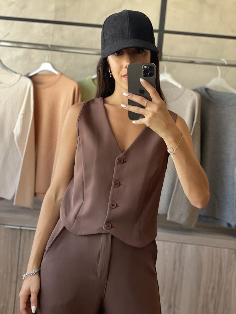 CHALECO SURI CHOCO | de mujer | Vicca