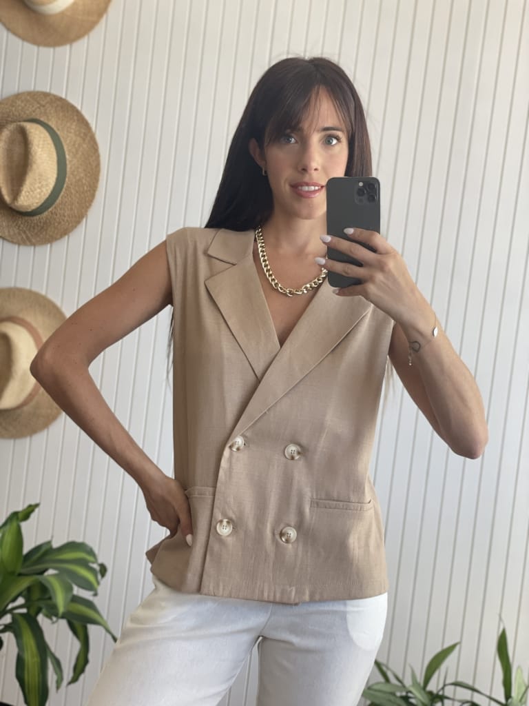 CHALECO TOSU BEIGE - Vicca