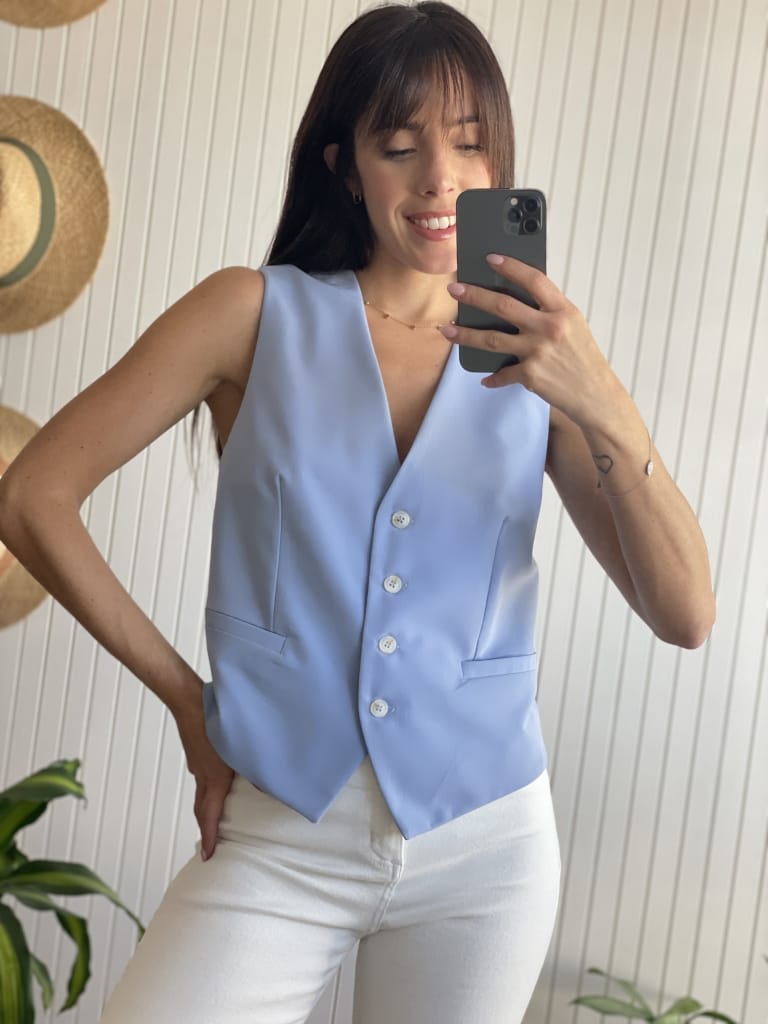 CHALECO ODI CELESTE | de mujer | Vicca