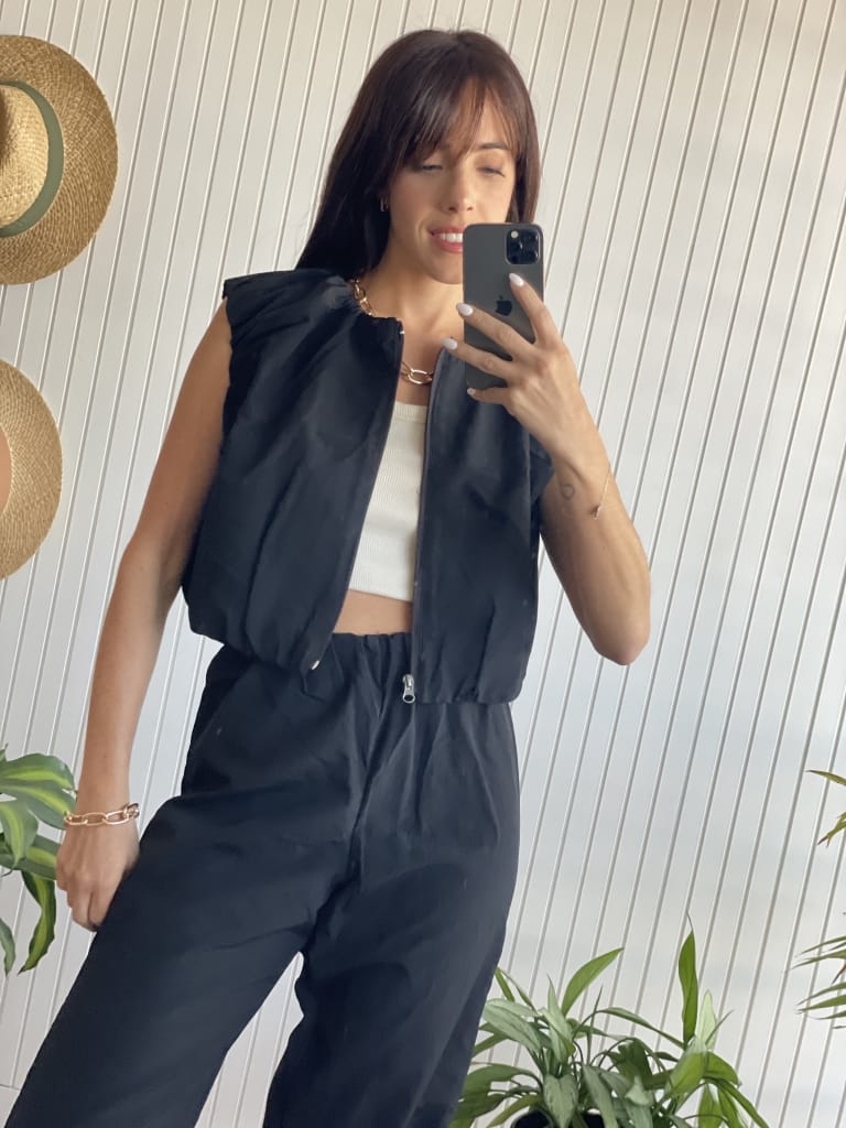 CHALECO PARACHUTE NEGRO | de mujer | Vicca