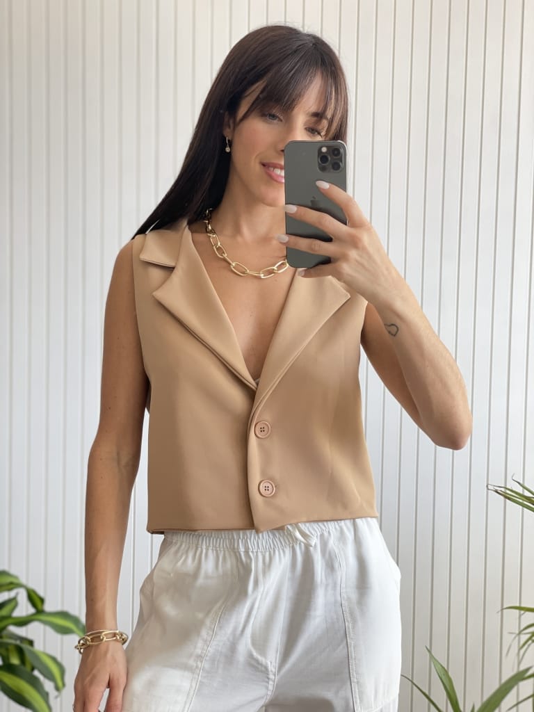 CHALECO PIN BEIGE - Vicca