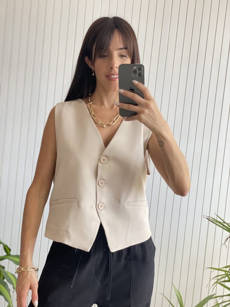 CHALECO OLGA BEIGE - Vicca