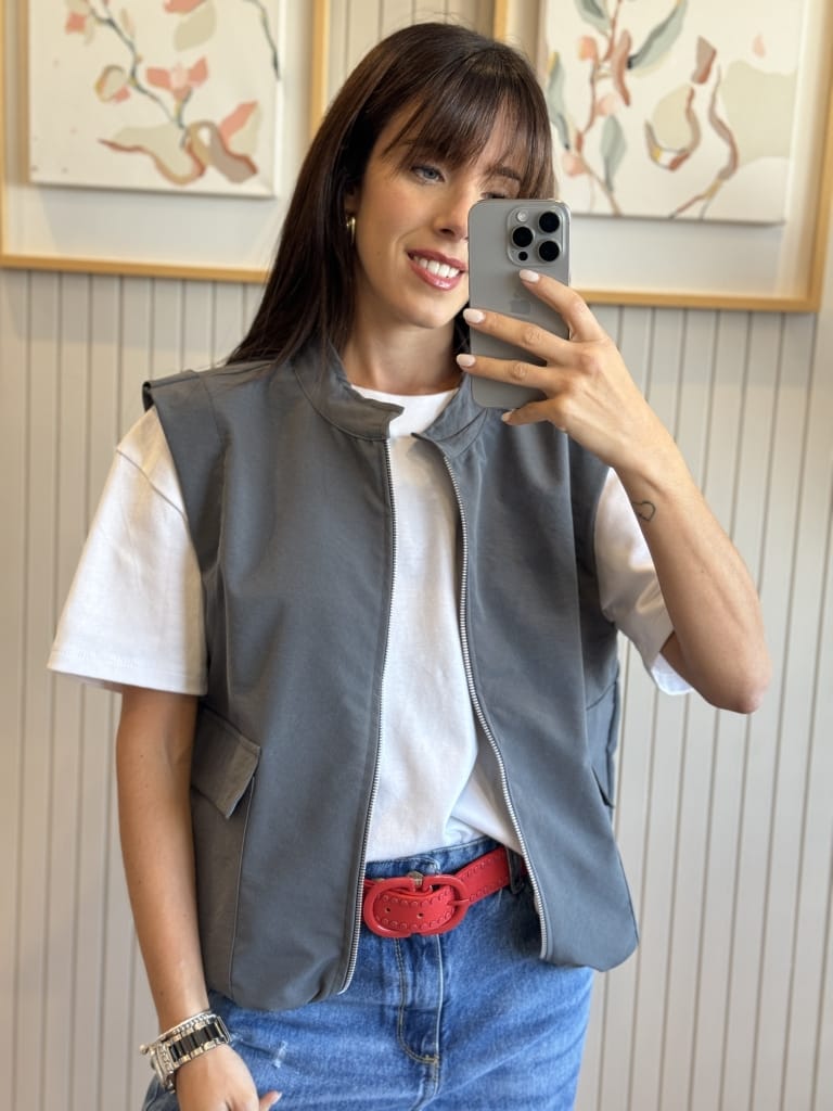 CHALECO MELVA GRIS | de mujer | Vicca