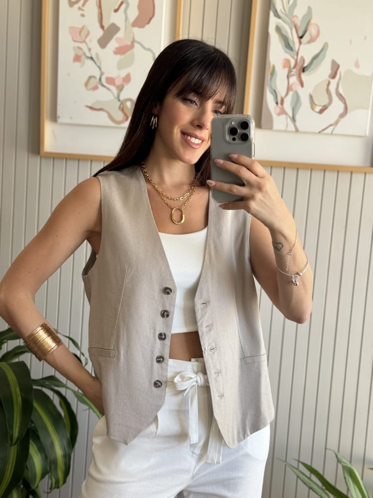CHALECO LUCY BEIGE | de mujer | Vicca