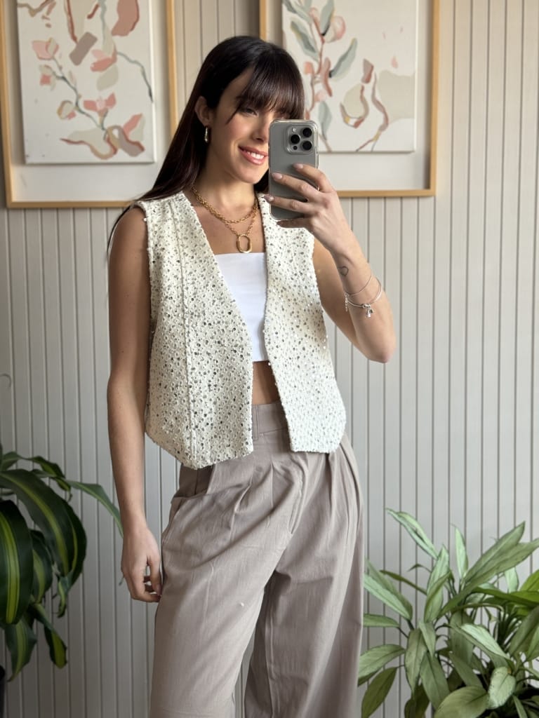 CHALECO LENT OFF WHITE - Vicca