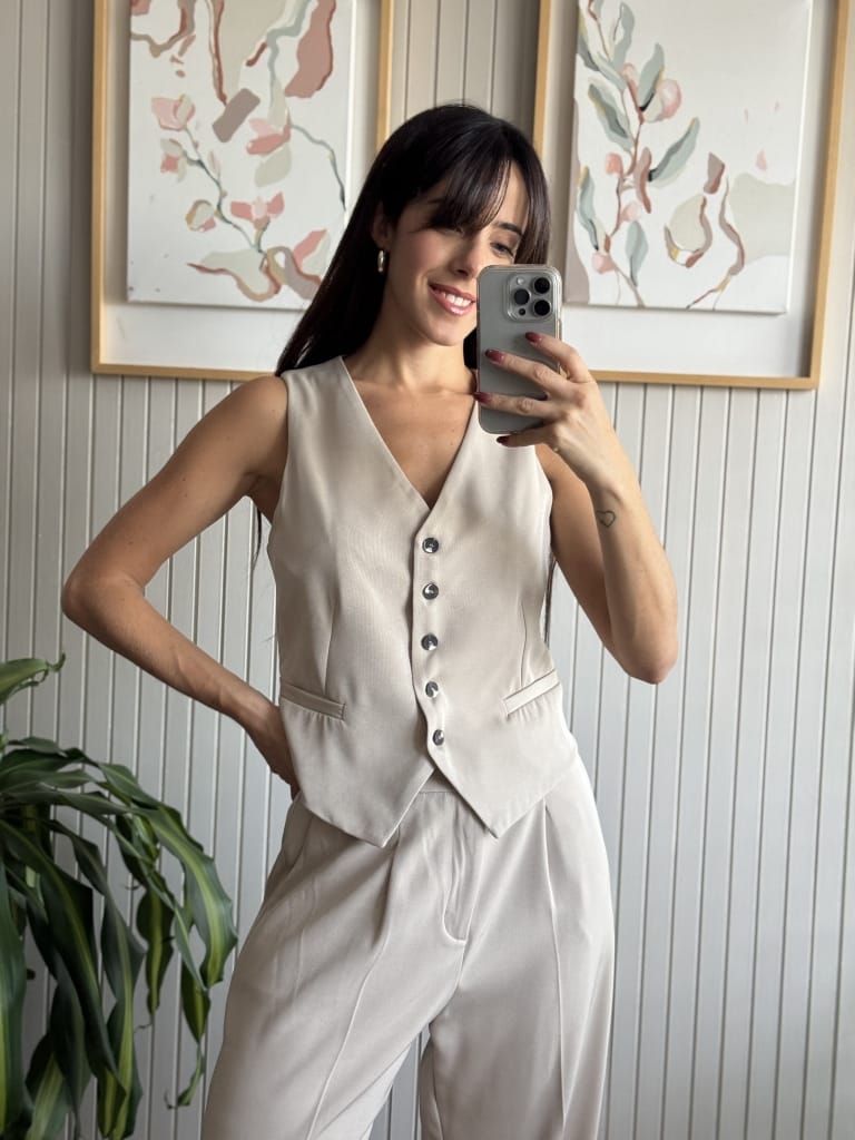 CHALECO CECIL BEIGE - Vicca